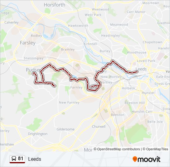 81 Route: Schedules, Stops & Maps - Pudsey (Updated)