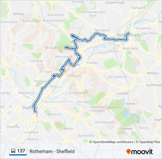 137 Route: Schedules, Stops & Maps - Rotherham (Updated)