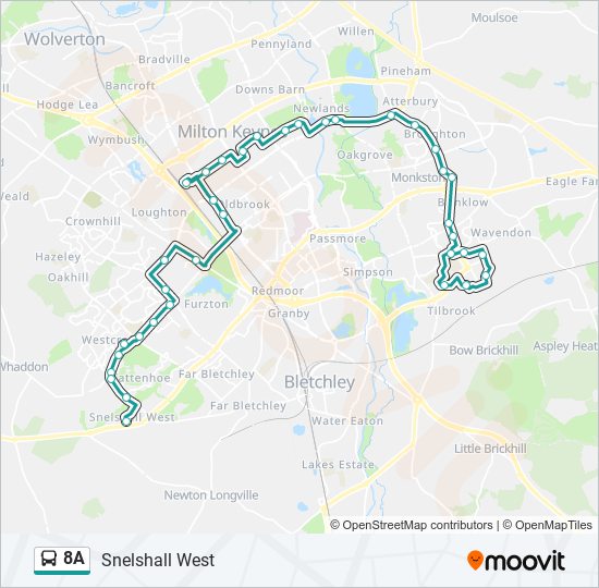 8a Route: Schedules, Stops & Maps - Snelshall West (Updated)