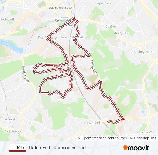 r17 Route: Schedules, Stops & Maps - Hatch End (Updated)