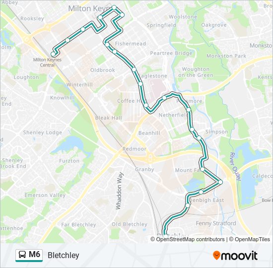 m6 Route: Schedules, Stops & Maps - Bletchley (Updated)