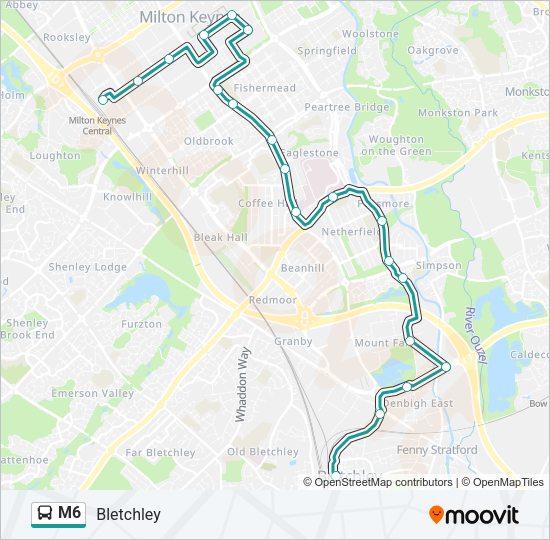 M6 Route: Schedules, Stops & Maps - Bletchley (Updated)