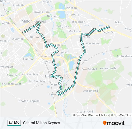m6 Route: Schedules, Stops & Maps - Central Milton Keynes (Updated)