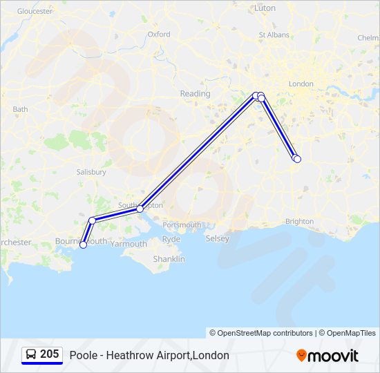 205 Route: Schedules, Stops & Maps - Gatwick Airport (Updated)
