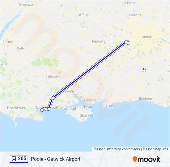 205 Route: Schedules, Stops & Maps - Poole (Updated)