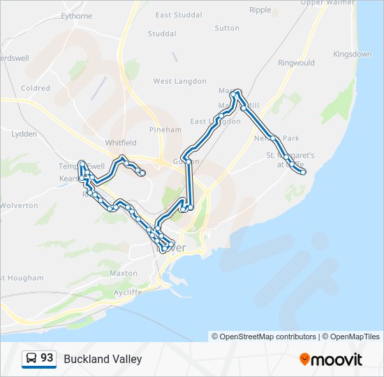 93 Route: Schedules, Stops & Maps - Buckland Valley (Updated)
