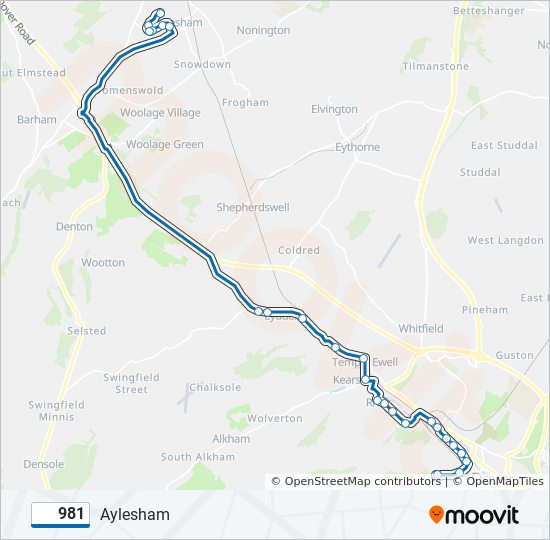 981 Route: Schedules, Stops & Maps - Aylesham (Updated)