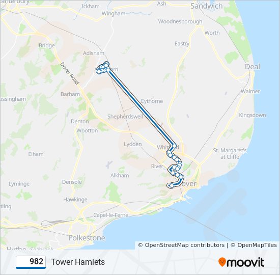 982 Route: Schedules, Stops & Maps - Tower Hamlets (Updated)