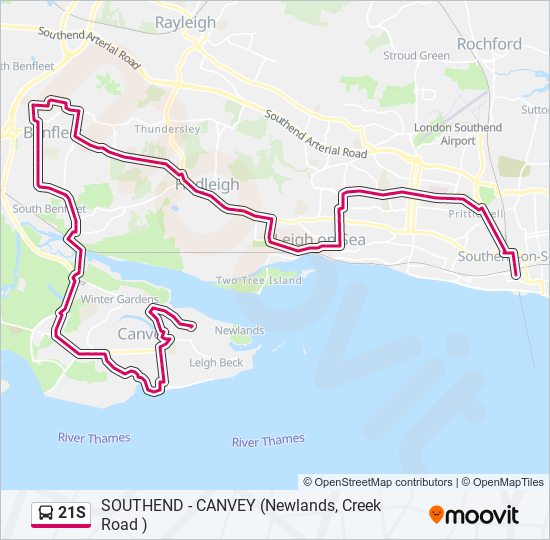 21s Route: Schedules, Stops & Maps - Southend-On-Sea (Updated)