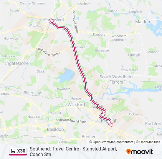 x30 Route: Schedules, Stops & Maps - Rayleigh (Updated)