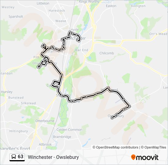 63 Route: Schedules, Stops & Maps - Winchester (Updated)