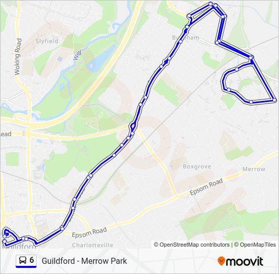 6 Route: Schedules, Stops & Maps - Guildford (Updated)