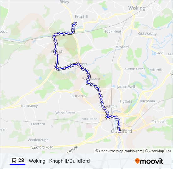 28 Route: Schedules, Stops & Maps - Knaphill (Updated)