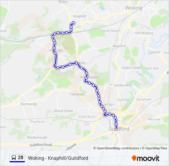 28 Route: Schedules, Stops & Maps - Knaphill (Updated)