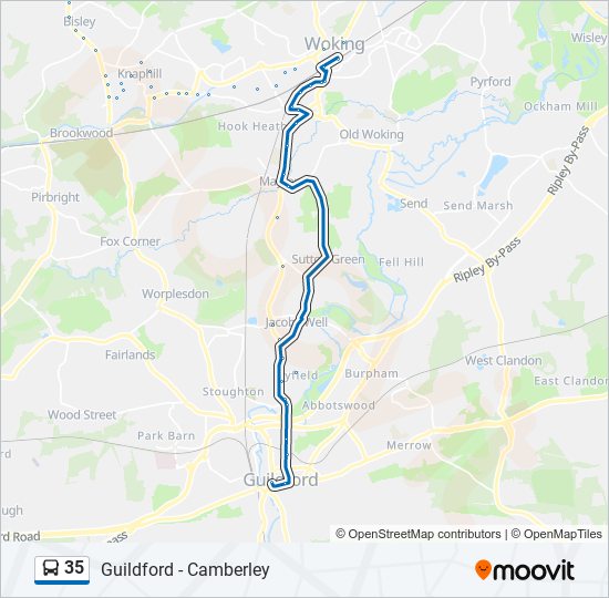 35 Route: Schedules, Stops & Maps - Guildford (Updated)