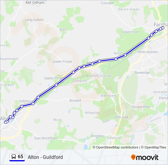 65 Route: Schedules, Stops & Maps - Farnham (Updated)