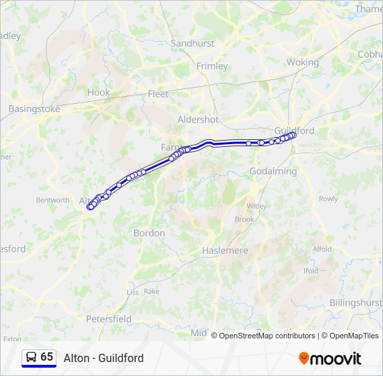 65 Route: Schedules, Stops & Maps - Guildford (Updated)