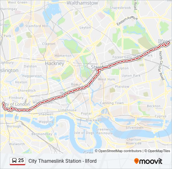 25 Route: Schedules, Stops & Maps - City Thameslink Station (Updated)