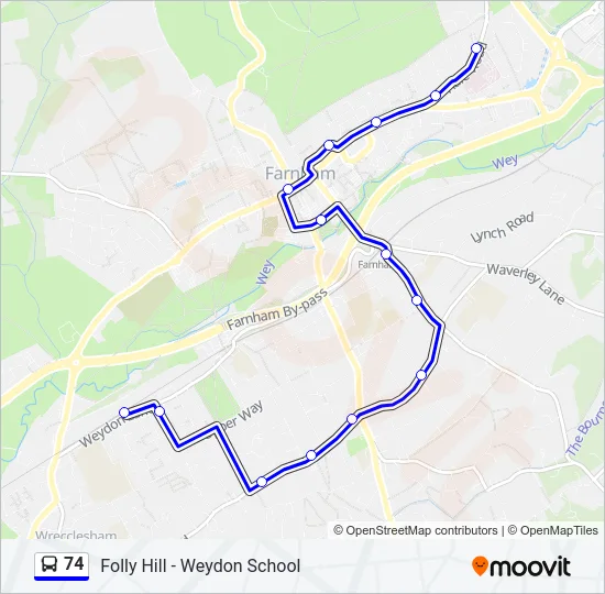 74 Route: Schedules, Stops & Maps - Farnham (Updated)