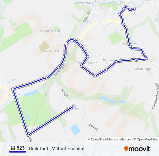 523 Route: Schedules, Stops & Maps - Godalming (Updated)