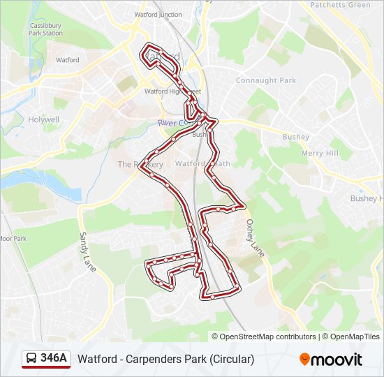 346a Route Schedules Stops Maps Watford Updated 