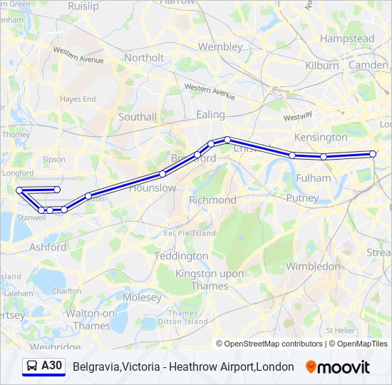 a30 Route: Schedules, Stops & Maps - Heathrow Airport (Updated)