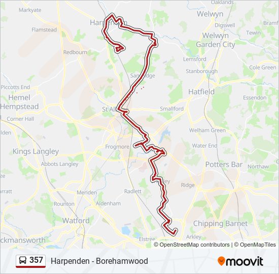 357 Route: Schedules, Stops & Maps - Borehamwood (Updated)