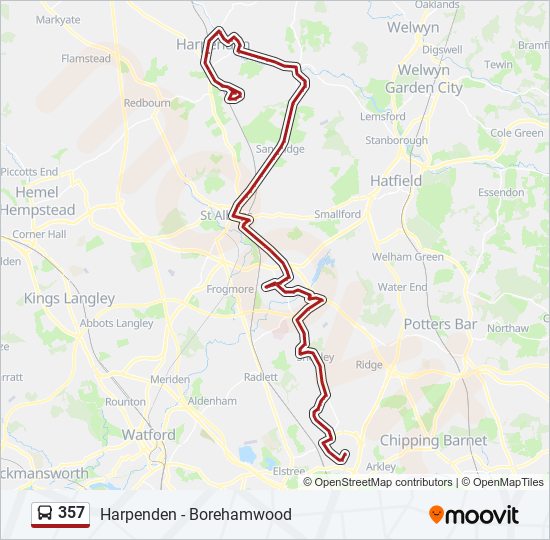 357 Route: Schedules, Stops & Maps - Borehamwood (Updated)
