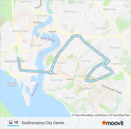 10 Route: Schedules, Stops & Maps - Southampton City Centre (Updated)