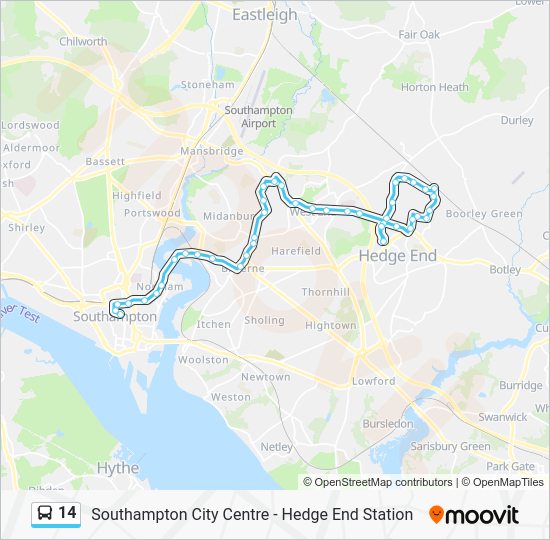 14 Route: Schedules, Stops & Maps - Southampton City Centre (Updated)