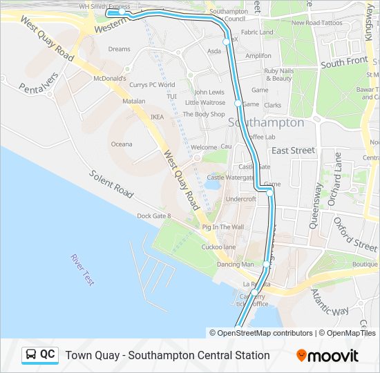 QC Route: Schedules, Stops & Maps - Southampton City Centre (Updated)