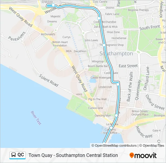 QC Route: Schedules, Stops & Maps - Southampton City Centre (Updated)