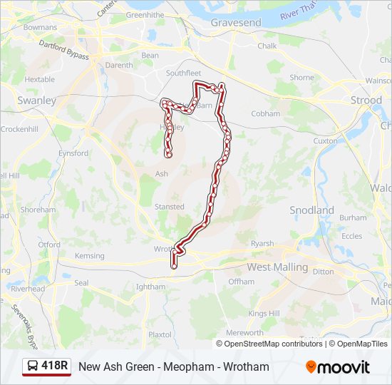 418r Route: Schedules, Stops & Maps - Wrotham (Updated)