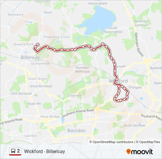 2 Route: Schedules, Stops & Maps - Billericay (Updated)