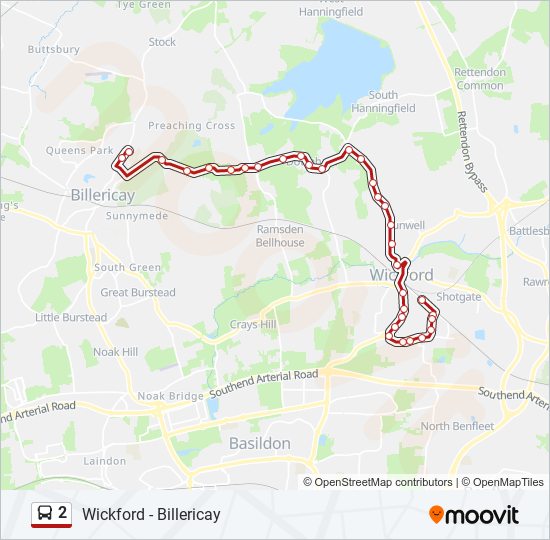 2 Route: Schedules, Stops & Maps - Wickford (Updated)