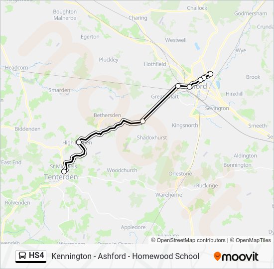 hs4 Route: Schedules, Stops & Maps - Tenterden (Updated)