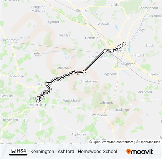 hs4 Route: Schedules, Stops & Maps - Tenterden (Updated)