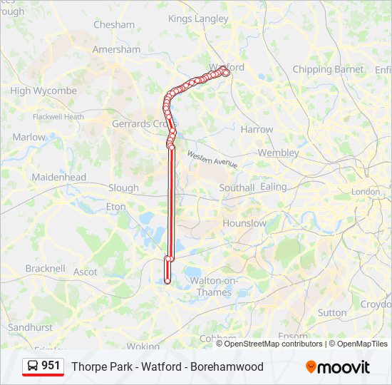 951 Route: Schedules, Stops & Maps - Thorpe Park (Updated)