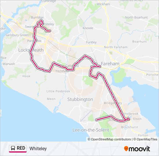 red Route: Schedules, Stops & Maps - Whiteley (Updated)