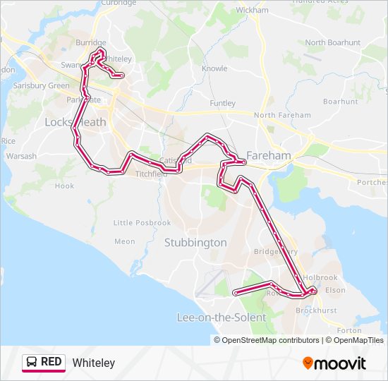 RED Route: Schedules, Stops & Maps - Whiteley (Updated)