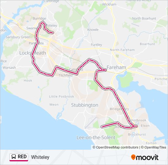 red Route: Schedules, Stops & Maps - Whiteley (Updated)