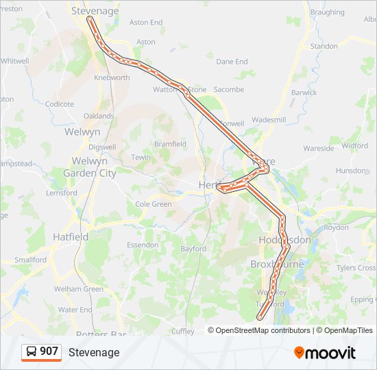 907 Route: Schedules, Stops & Maps - Stevenage (Updated)