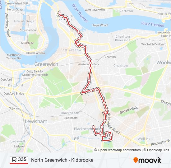 335 Route: Schedules, Stops & Maps - North Greenwich (Updated)