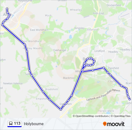 113 Route: Schedules, Stops & Maps - Holybourne (Updated)