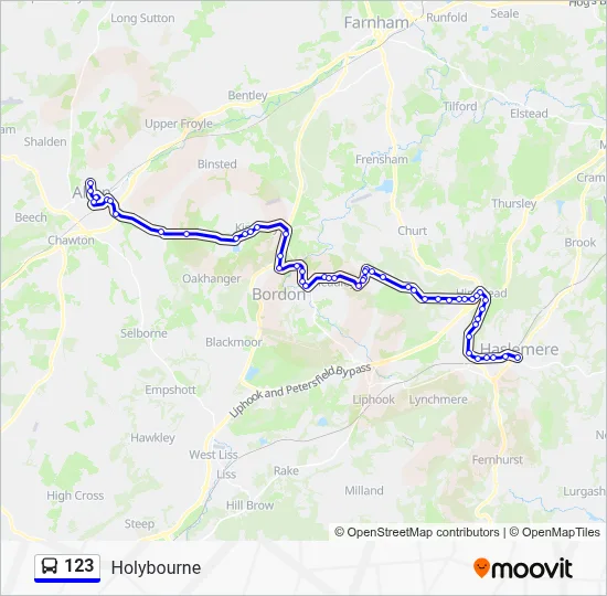 123 Route: Schedules, Stops & Maps - Holybourne (Updated)