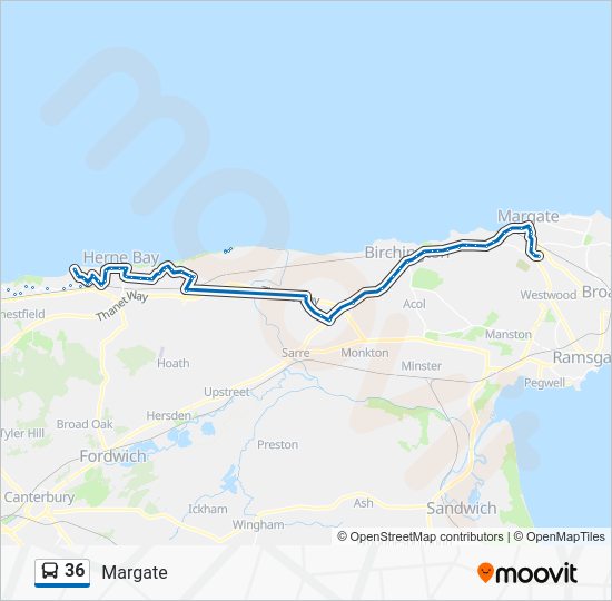 36 Route: Schedules, Stops & Maps - Margate (Updated)