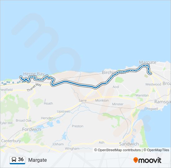 36 Route: Schedules, Stops & Maps - Margate (Updated)
