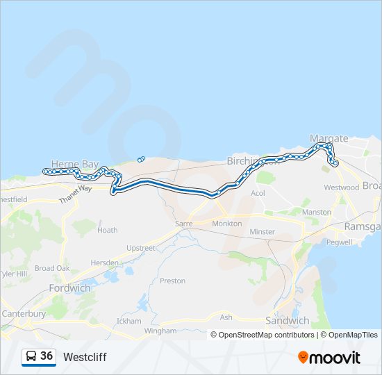 36 Route: Schedules, Stops & Maps - Westcliff (Updated)