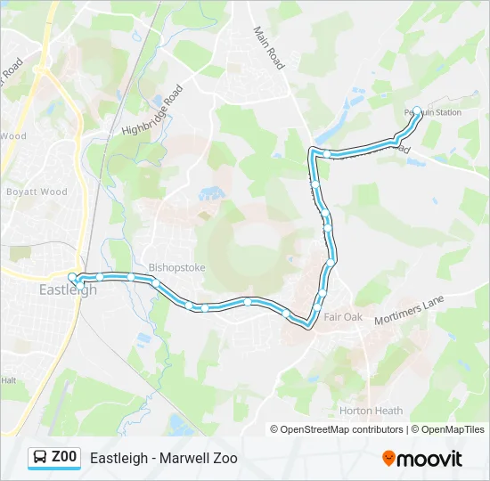 Z00 Route: Schedules, Stops & Maps - Eastleigh (Updated)