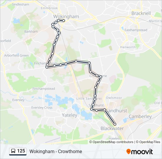 125 Route: Schedules, Stops & Maps - Sandhurst (Updated)